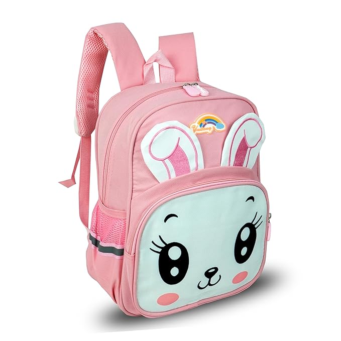 Storite Kids' Pink Rabbit Backpack - Cute, Water-Resistant & Durable S